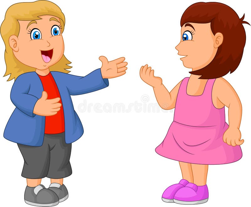 Two Cartoon Kids Talking Stock Illustrations – 345 Two Cartoon Kids ...