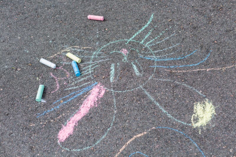 Chalk art stock photo. Image of transportation, mode - 88399318