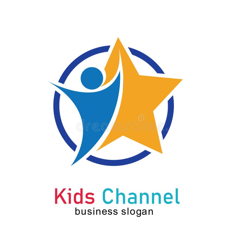 Kids Channel Logo Icon Design Template. Vector Illustration Stock ...