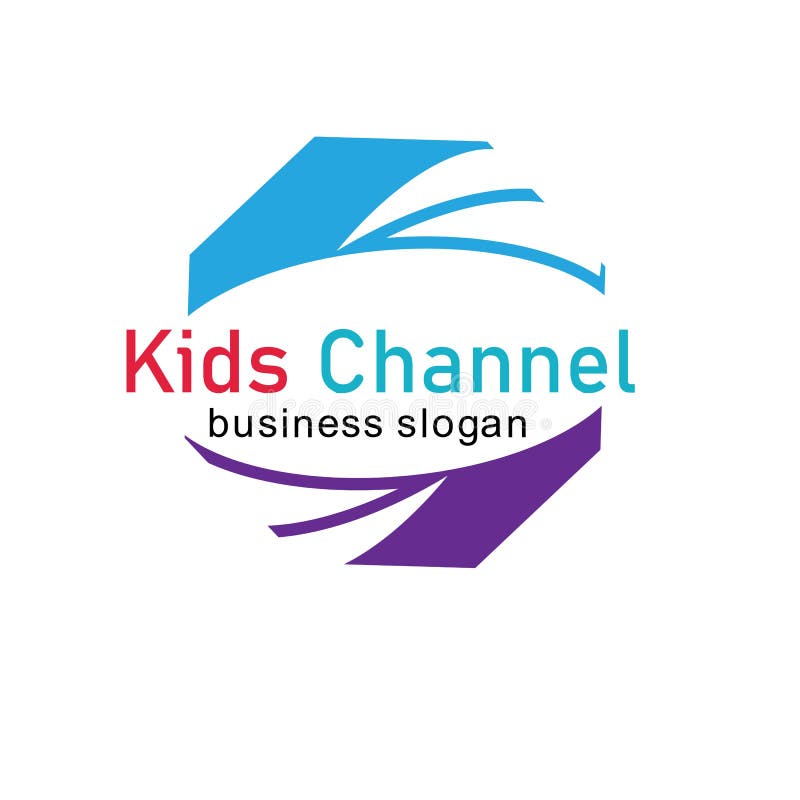 Kids Channel Logo-Symbol-Vorlage Vector-Illustration Vektor Abbildung ...