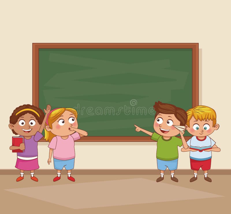 Kids in classroom stock vector. Illustration of friendship - 108638568