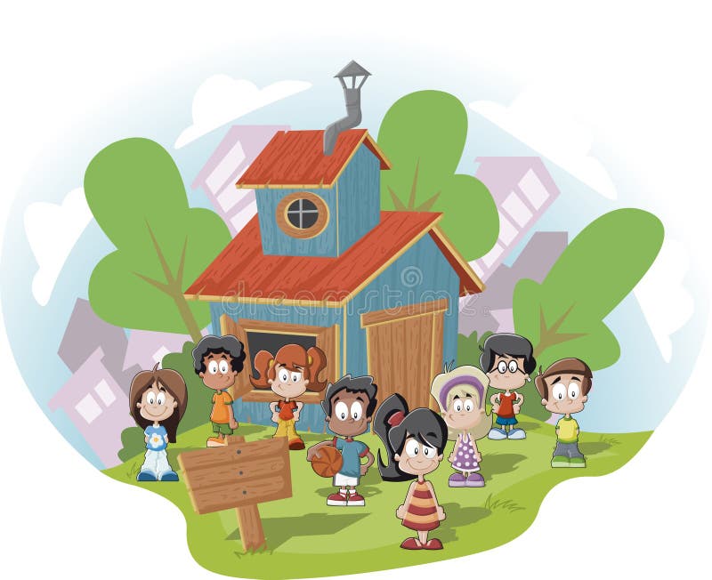 Kids club house stock vector. Illustration of cheerful - 20096796