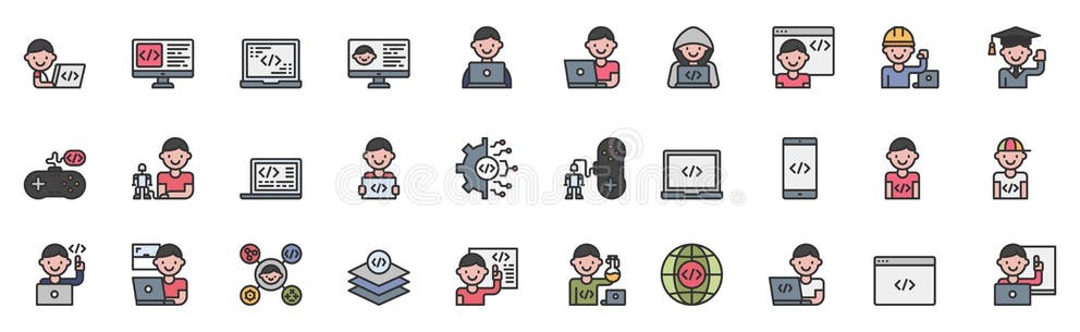 Kids Coding Icon Vector , Study, Game, Development, Robotics Stock ...