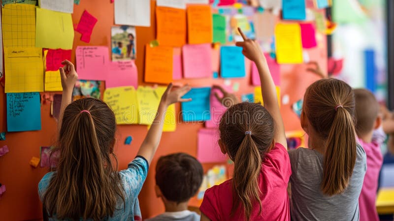 Kids Collaboration Teamwork Classroom Sticky Notes Education Learning ...