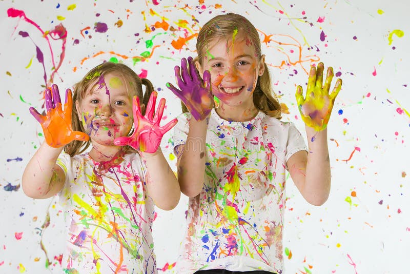 Messy painted children stock photo. Image of colors, colorful - 18791378