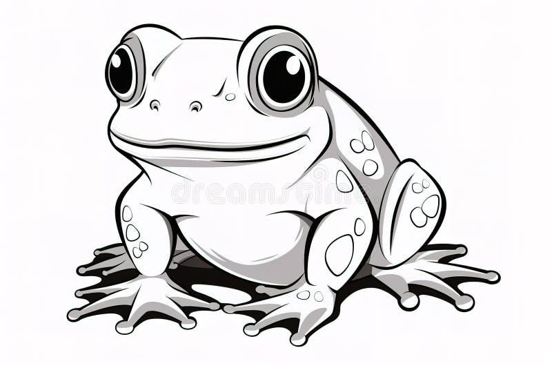Kids Coloring Book Image, a Toad, Basic Line Drawing, Simple Image for ...