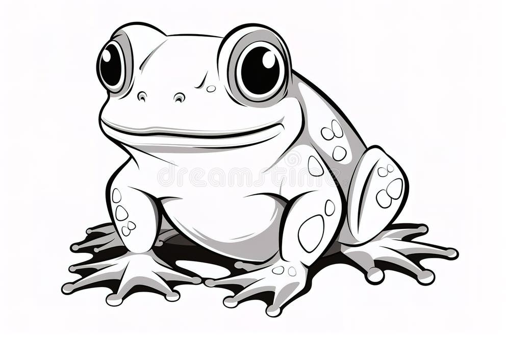Kids Coloring Book Image, a Toad, Basic Line Drawing, Simple Image for ...