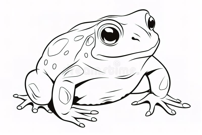 Toad Drawing Coloring Book Page Stock Illustration - Illustration of ...