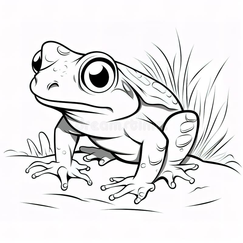 Toad Drawing Coloring Book Page Stock Illustration - Illustration of ...