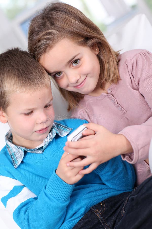 Kids and communication stock image. Image of brother - 22256911