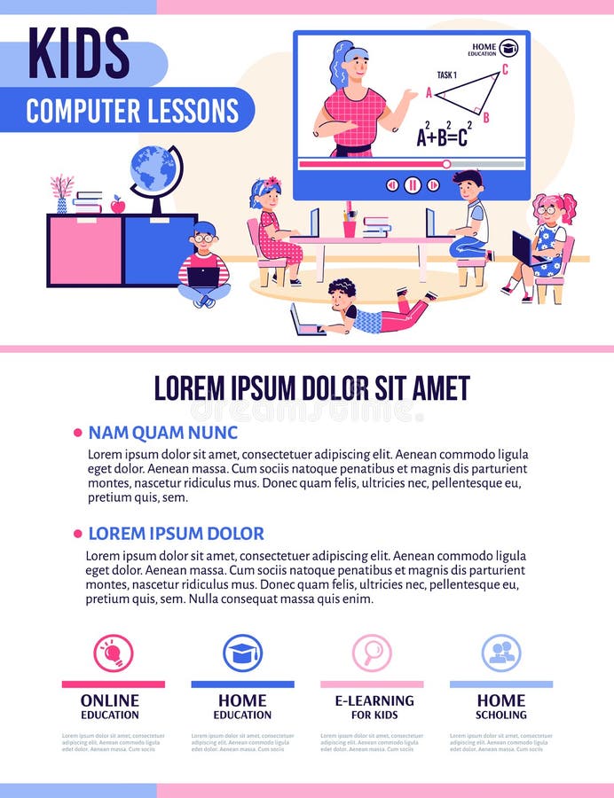 Computer Lessons Landing Page Template. Relaxed Senior White Haired Man ...