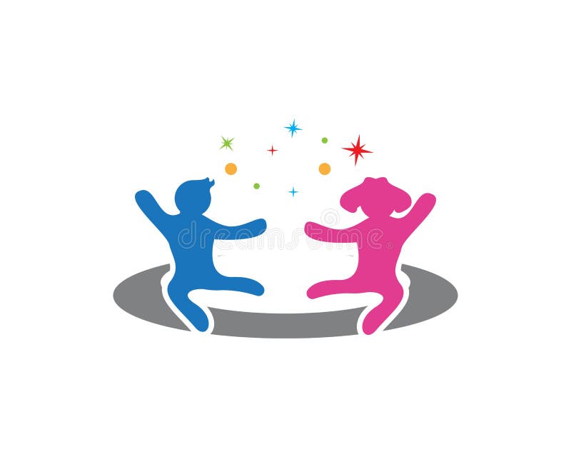 Kids Concept Logo Vector Illustration Icon Design Stock Illustration ...