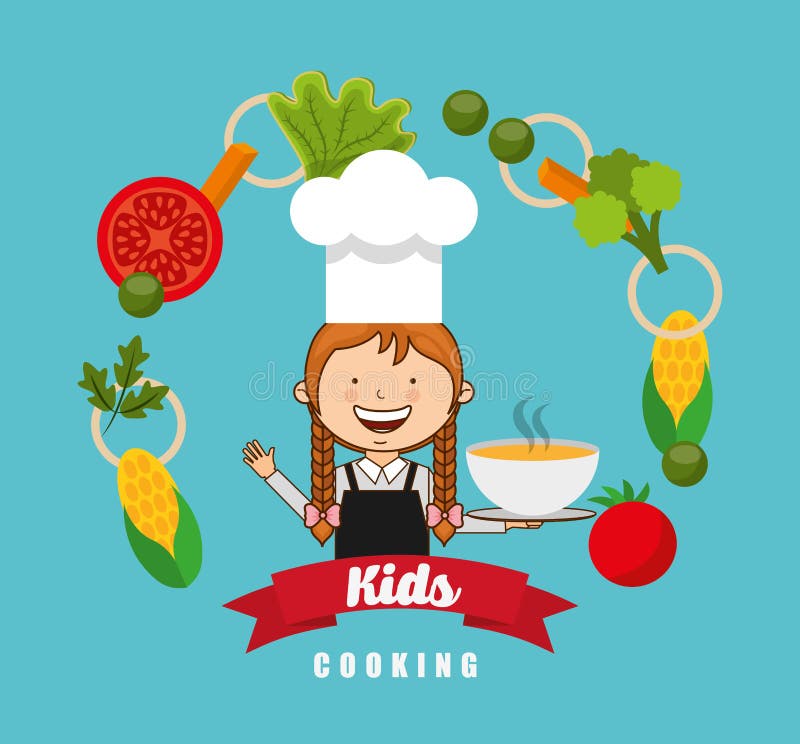Kids cooking design stock illustration. Illustration of children - 64328154