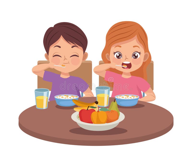 Girl Eating Breakfast Cereal Stock Illustrations – 159 Girl Eating ...