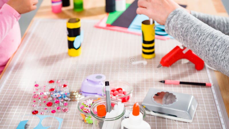 Kids craft project stock photo. Image of craft, education - 258540580