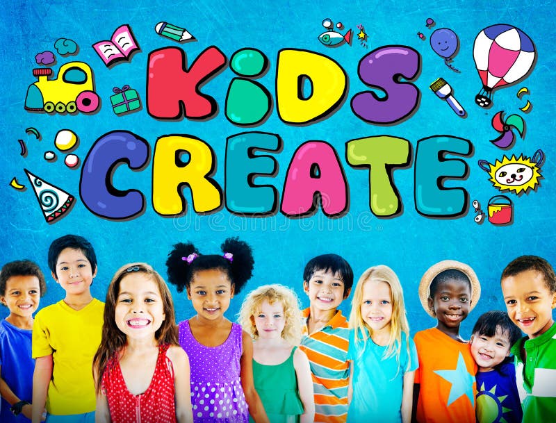 Kids Create Cretivity Design Ideas Colorful Concept Stock Image - Image ...