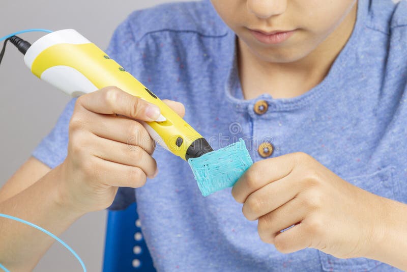 Boy Creating with 3d Printing Pen New Item Stock Photo - Image of ...