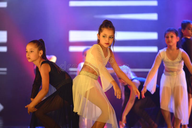 Kids dancing modern dance editorial stock photo. Image of preforming ...