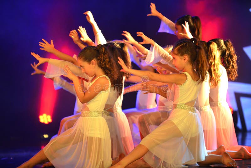 Kids dancing modern dance editorial stock image. Image of dancer ...