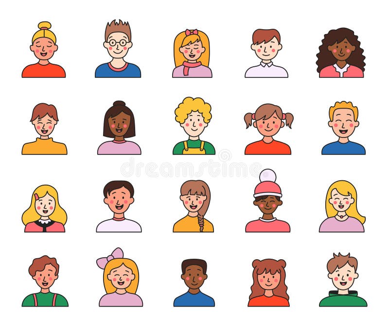 Kids Different User Profile. Pretty Girl and Boy Stock Vector ...