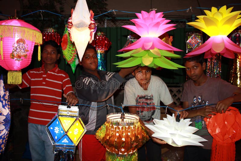 Kids Diwali Shop editorial stock image. Image of child - 27593294
