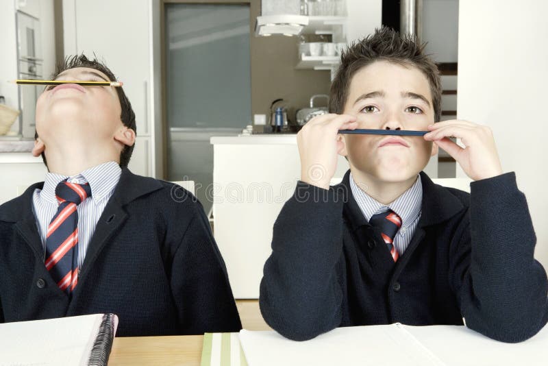 Kids Doing Homework at Home Stock Image - Image of globe, modern: 28941313