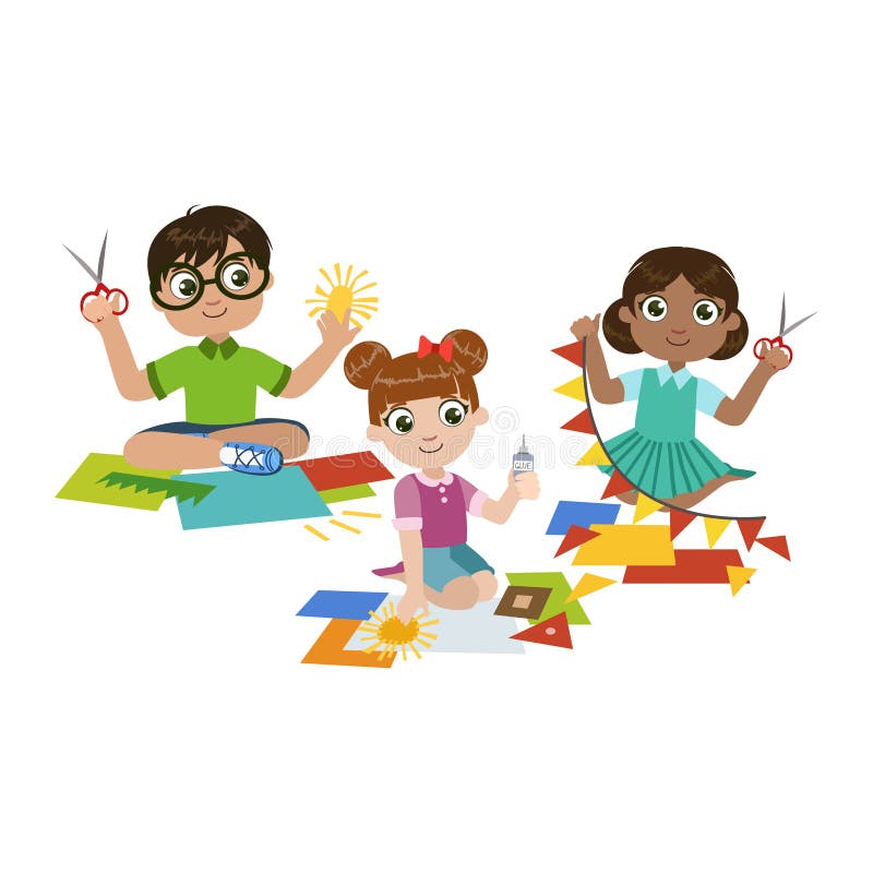 Cartoon Craft Doing Kids Stock Illustrations – 103 Cartoon Craft Doing ...