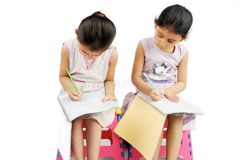 Kids Doing Math Exercises with Mom Stock Photo - Image of board ...