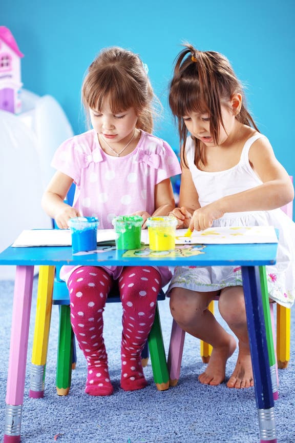 Kids drawing stock image. Image of childcare, painting - 24939907