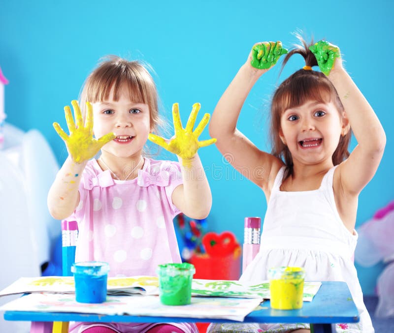 Kids drawing stock image. Image of drawing, playing, stained - 24939937