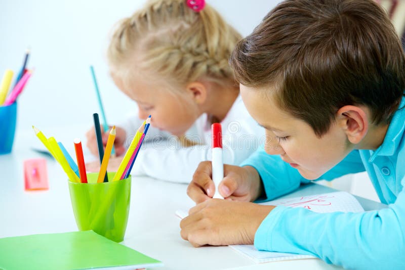 Kids drawing stock image. Image of drawing, paper, coloring - 29019477