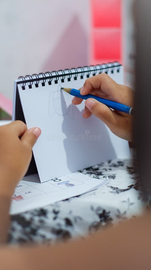 Kids drawing on paper stock photo. Image of creativity - 264246046