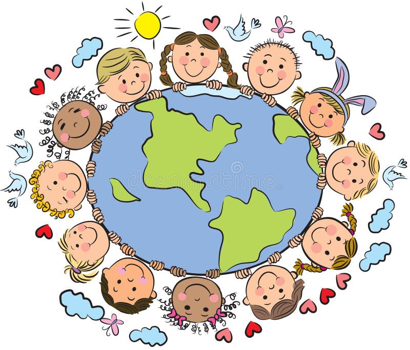 Kids of the Earth stock vector. Illustration of curls - 28883705