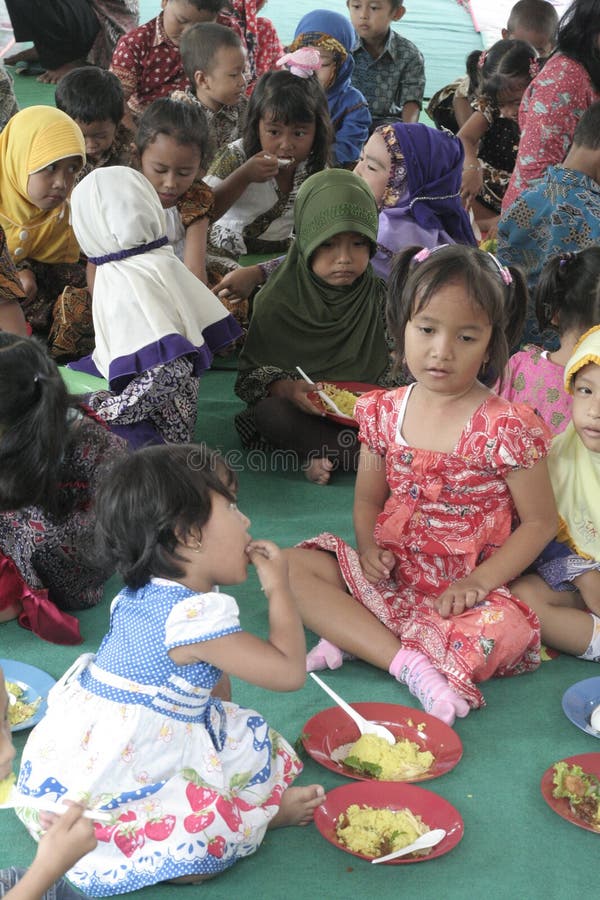 Kids Eat Rice Celebration Day Press Editorial Stock Photo - Image of ...