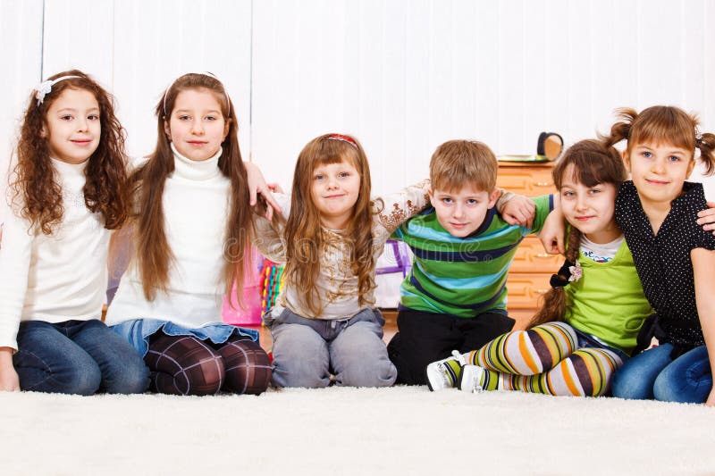 Kids embracing stock image. Image of group, children - 20590935
