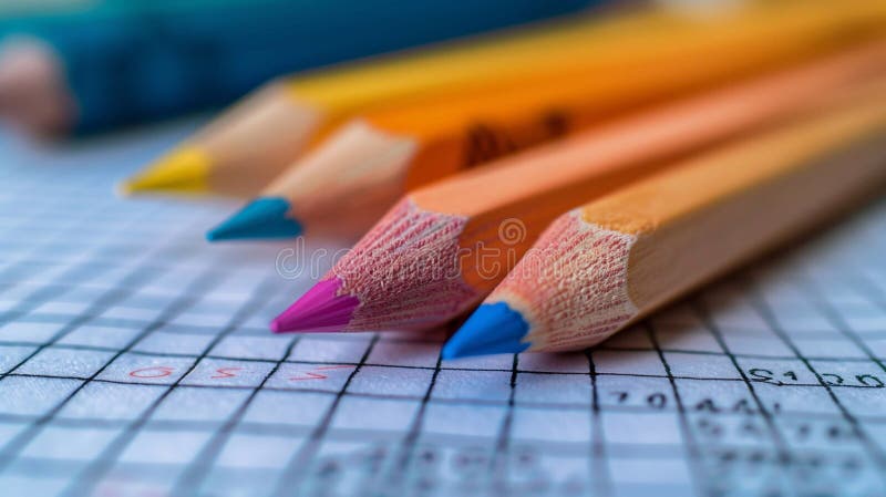 Kids Enjoy Math Tasks in Coloring Books with Vibrant Pencils for Fun ...