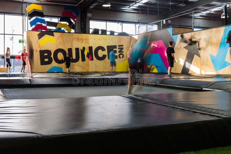 Kids Enjoying Trampolines at Bounce Editorial Stock Image - Image of ...