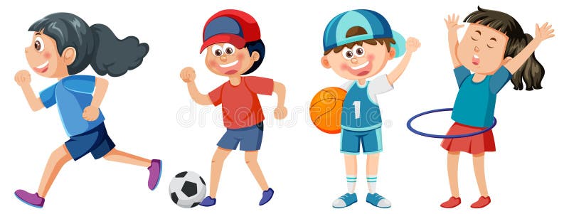 Kids Enjoying Various Sports Stock Vector - Illustration of vector ...