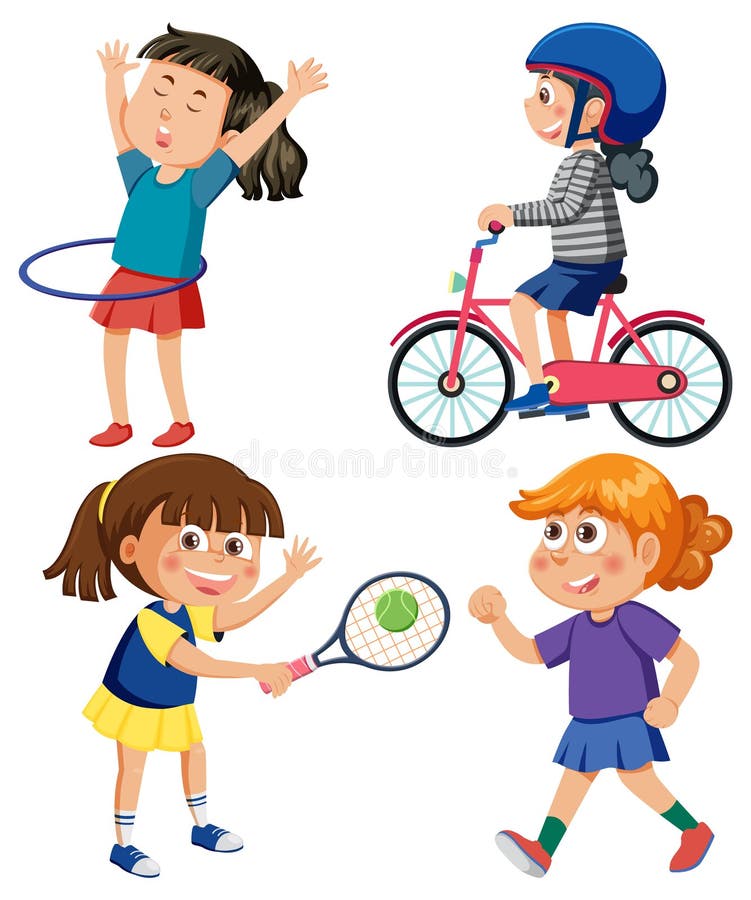 Kids Enjoying Various Sports Stock Vector - Illustration of exercise ...