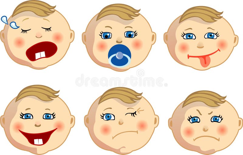 Set Children S Faces with Different Emotions Stock Vector ...