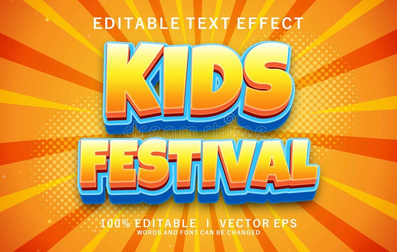 Editable Kids Festival Vector Text Effect Stock Illustrations – 14 Editable Kids Festival Vector ...