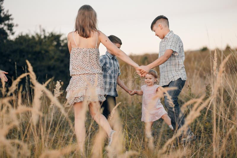 Kids in a field stock photo. Image of joyful, lifestyle - 123191248