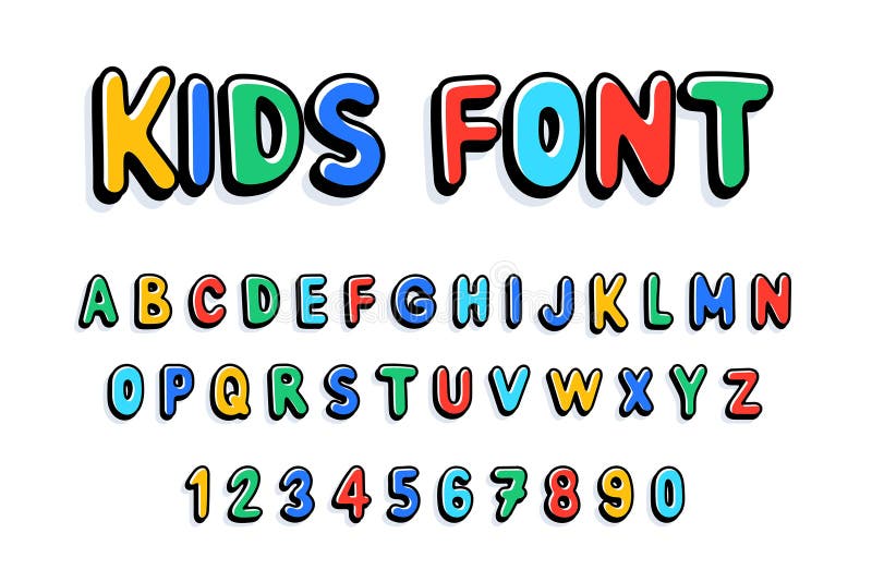 Kids font stock vector. Illustration of happy, baby - 197149771