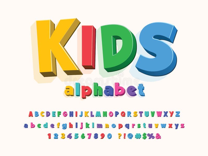 Kids font stock vector. Illustration of style, shadow - 146452131
