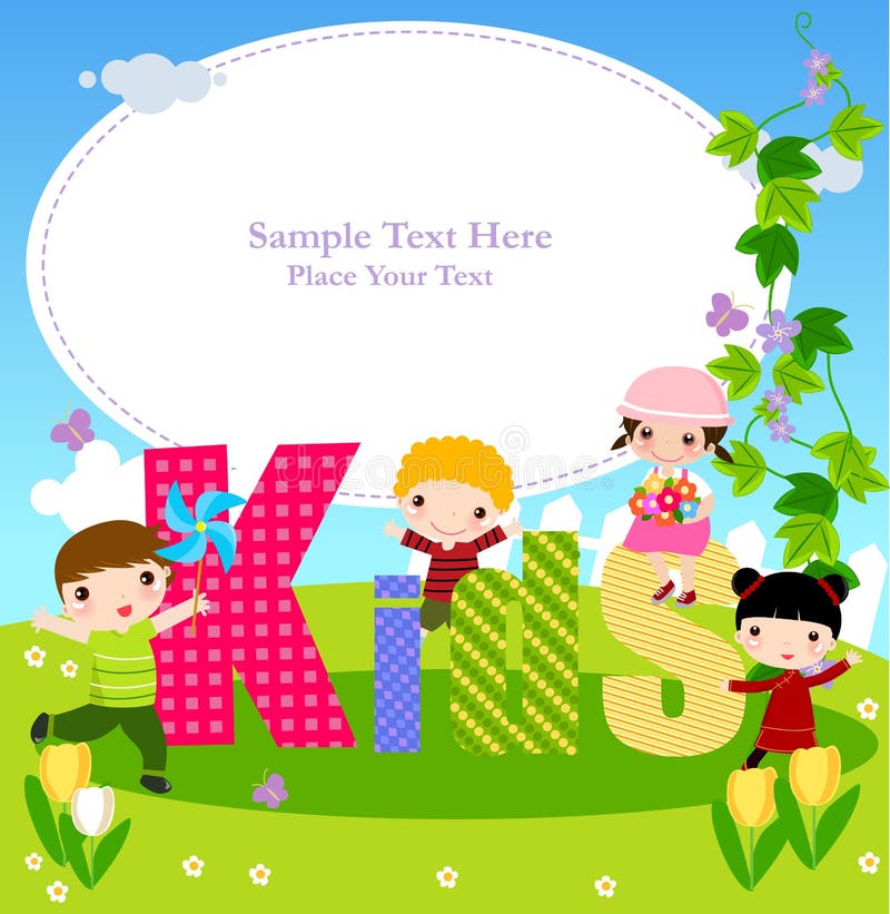 Kids and frame stock vector. Illustration of letters - 14274137