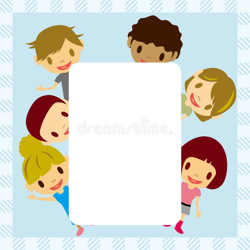 Cute cartoon kids frame stock vector. Illustration of cheerful - 23948256