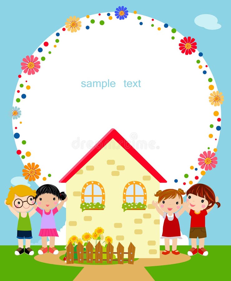 Kids and rainbow stock vector. Illustration of childhood - 129490698