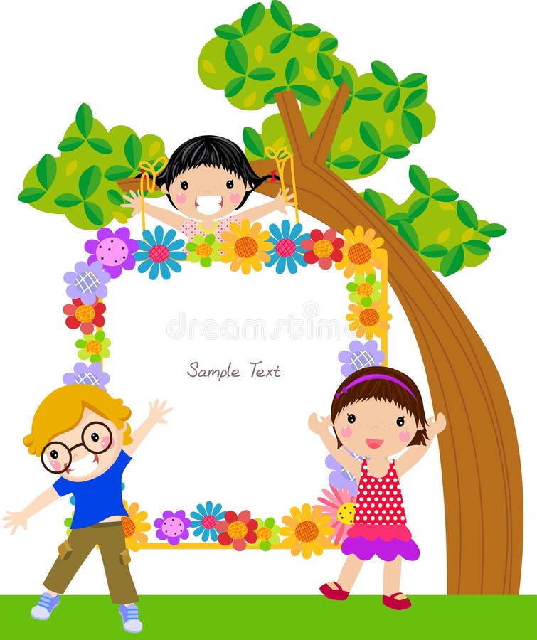Kids and frame stock vector. Illustration of board, education - 18946862