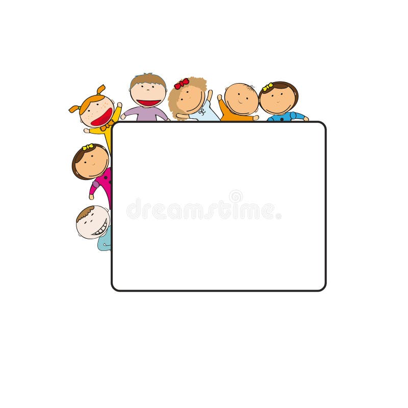 Cute cartoon kids frame stock vector. Illustration of happy - 24745962