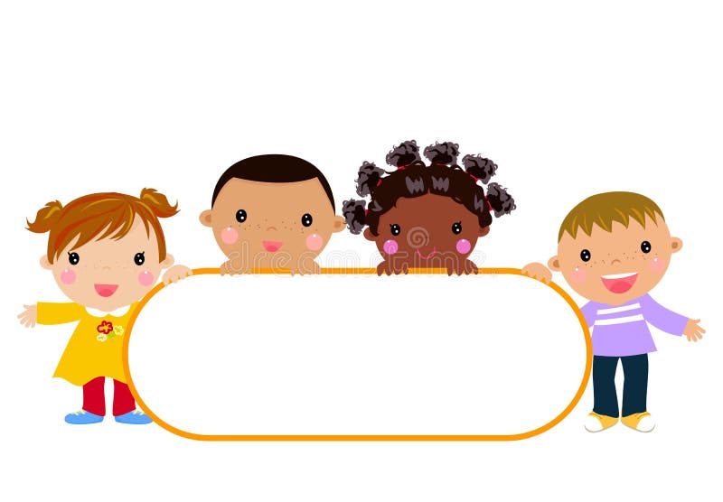 Crowd people border frame stock illustration. Illustration of friends ...